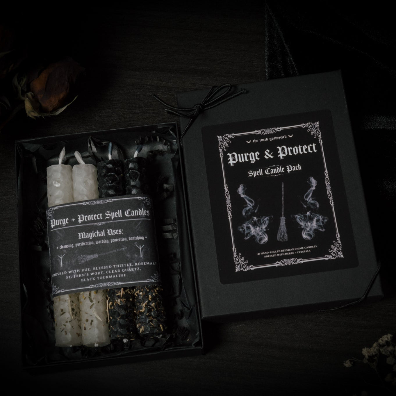 Purge & Protect Spell Chime Candle Pack – The Lucid Graveyard LLC